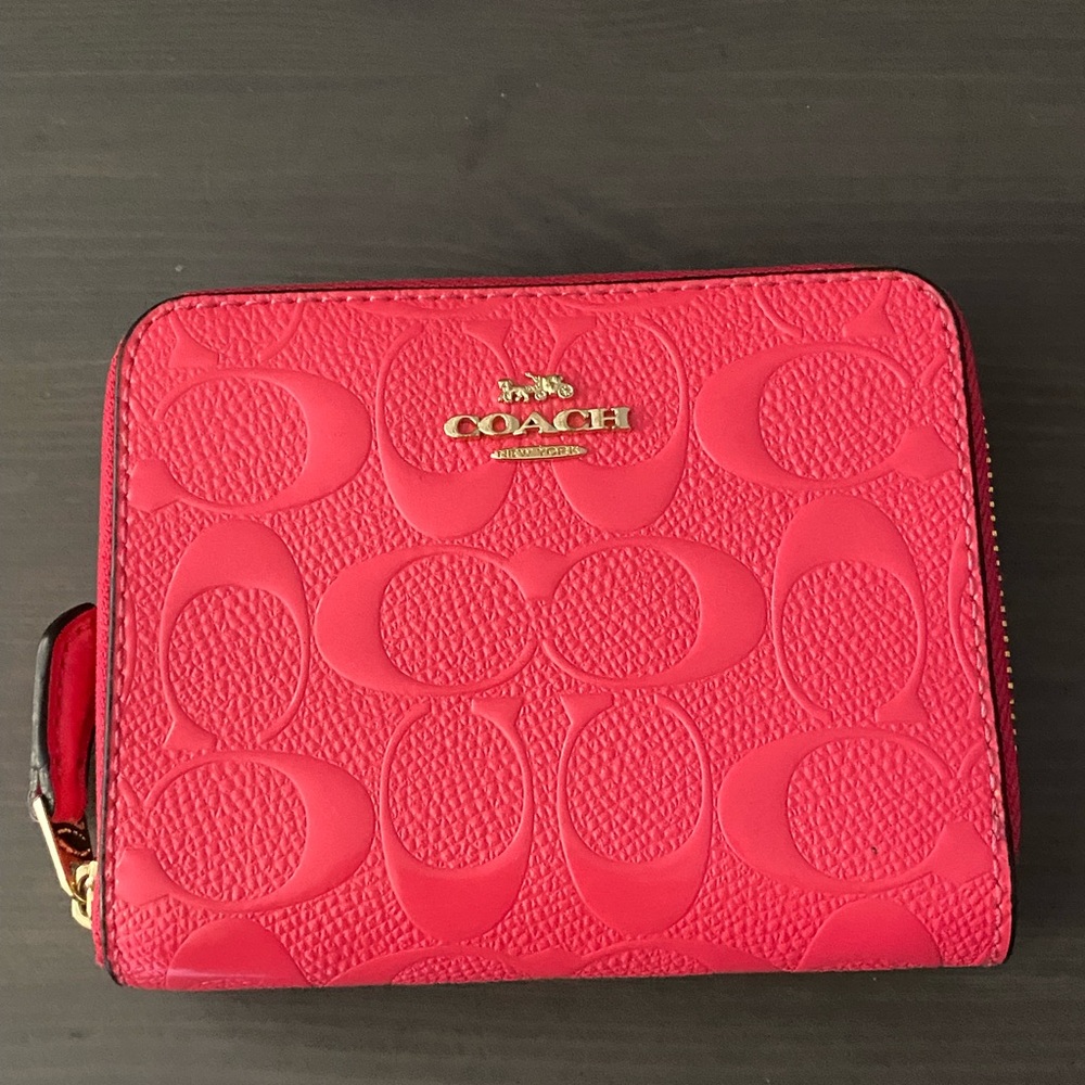 Coach Limited Edition Neon Pink Wallet - Gem